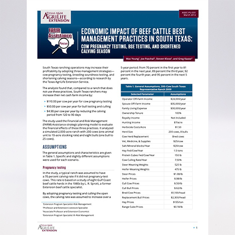 Economic Impact of Beef Cattle Best Management Practices in South Texas ...