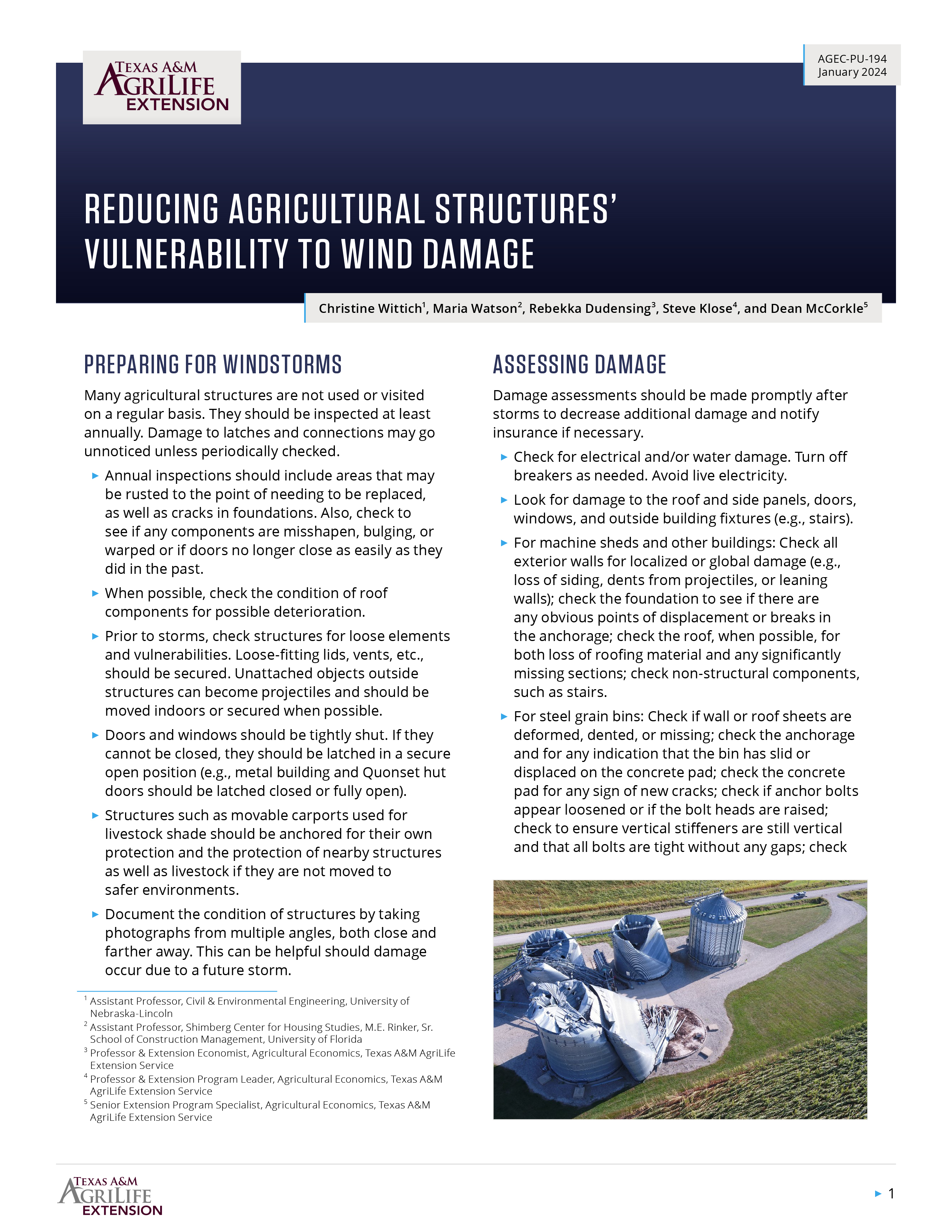 Reducing Agricultural Structures' Vulnerability to Wind Damage ...