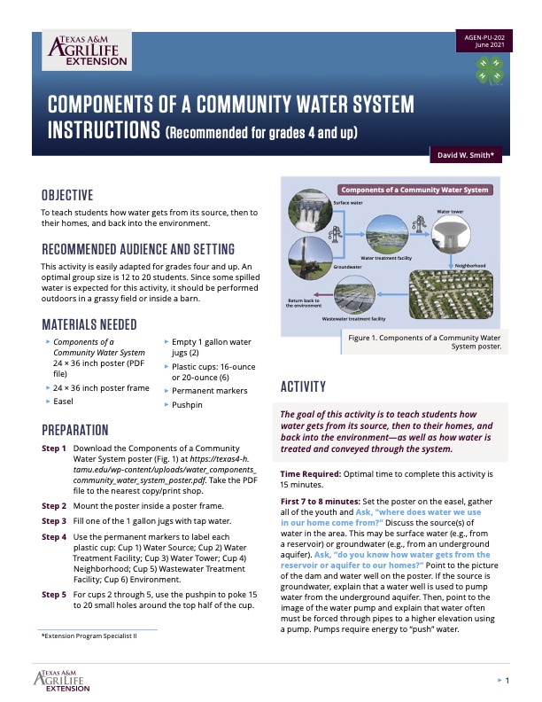 Components of a Community Water System Instructions | Publications ...