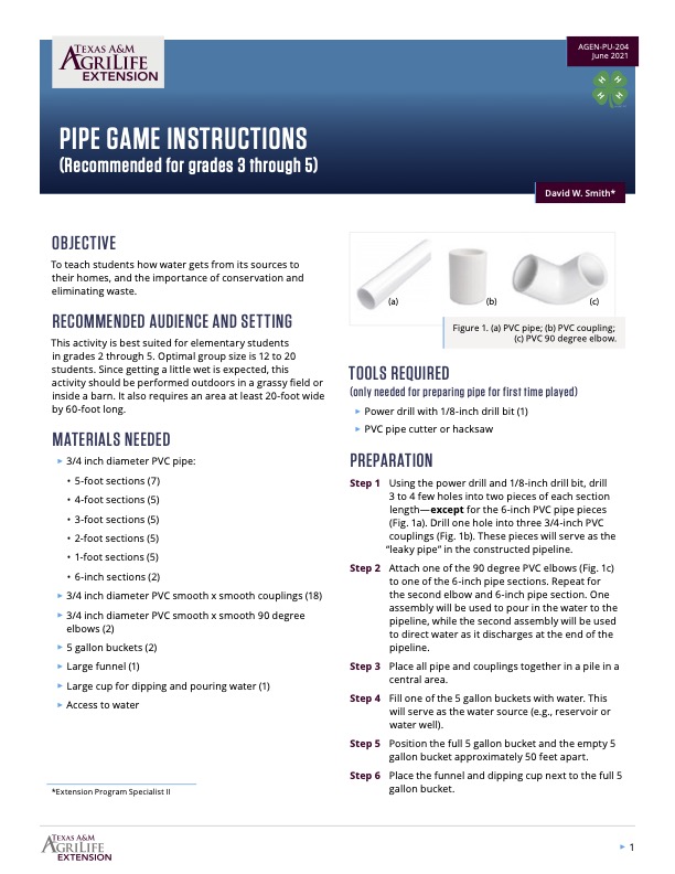 Pipe Game Instructions | Publications | AgriLife Learn