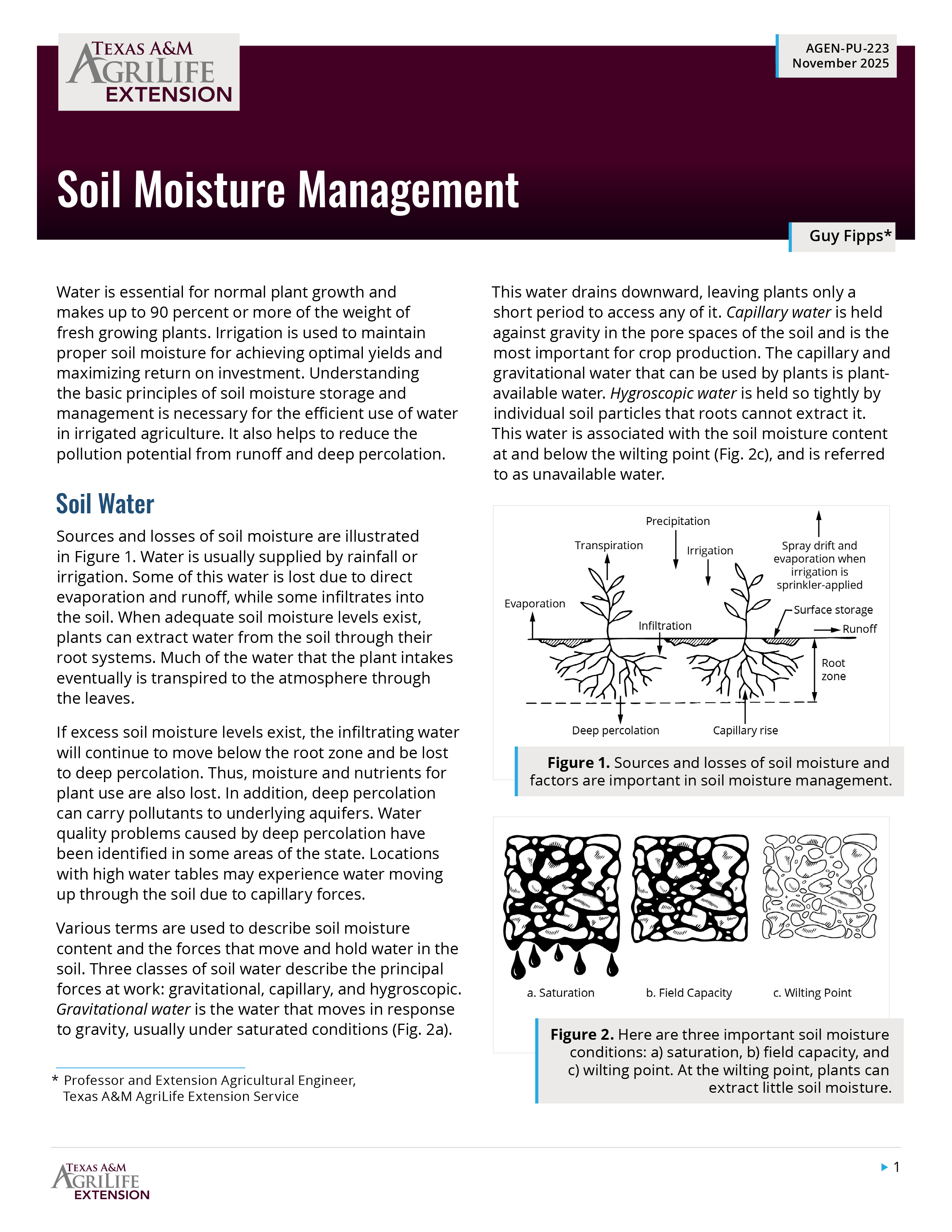 Soil Moisture Management | Publications | AgriLife Learn