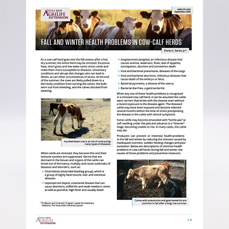 Fall and Winter Health Problems in Cow-Calf Herds | Publications ...