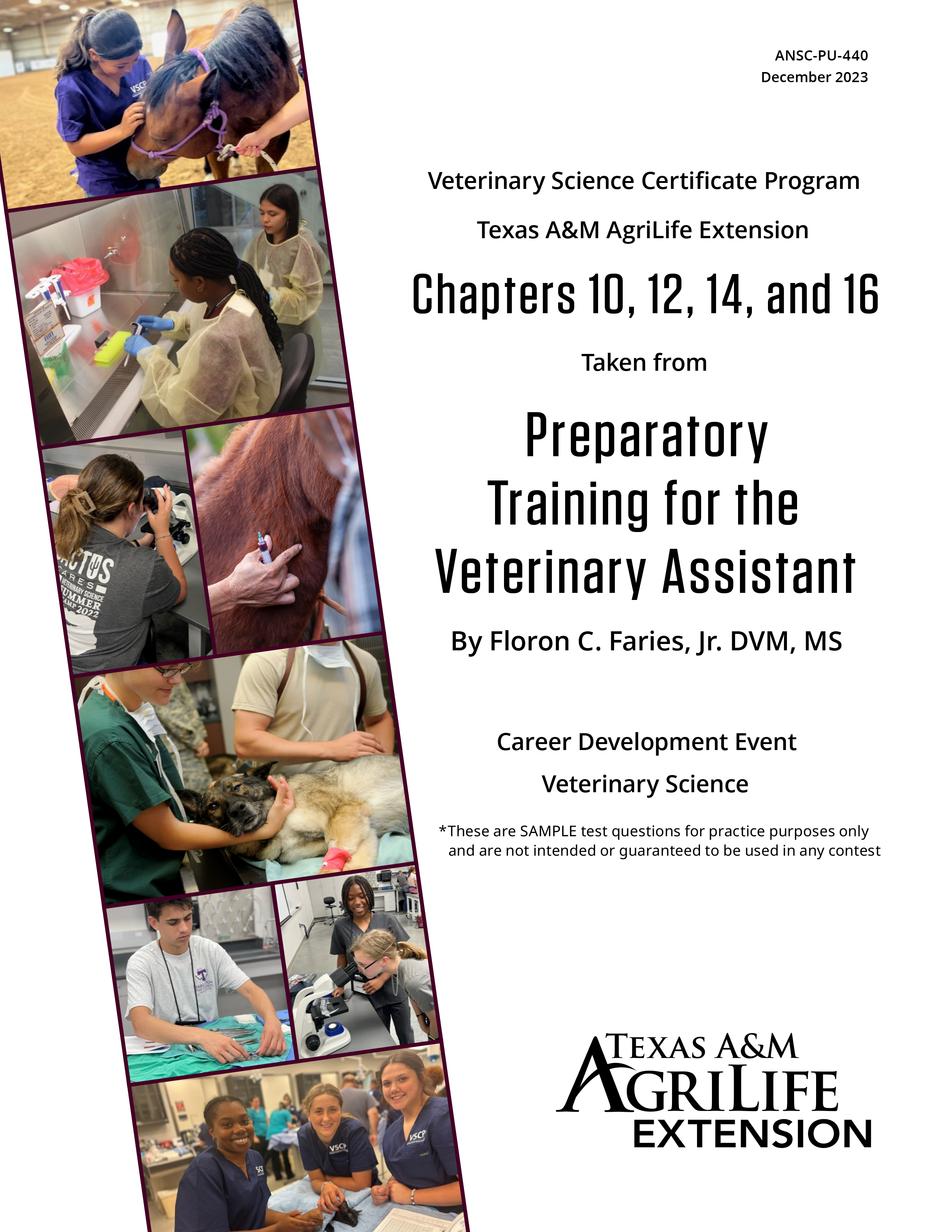 Veterinary Science CDE Test Bank 2024 | Publications | AgriLife Learn