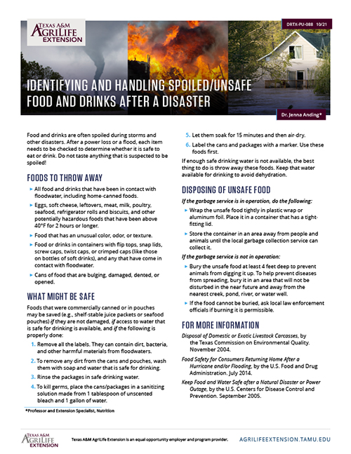 Identifying and Handling Spoiled/Unsafe Food and Drinks after a ...
