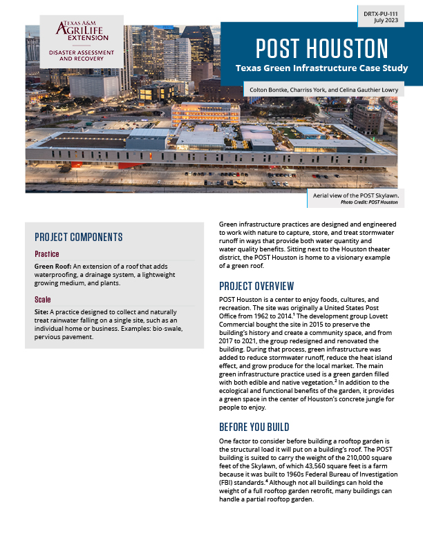 Texas Green Infrastructure Case Study: POST Houston | Publications ...
