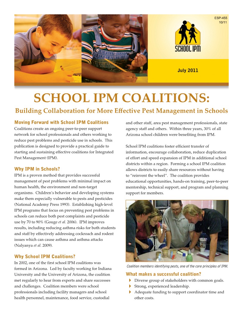 School IPM Coalitions: Building Collaboration for More Effective Pest ...