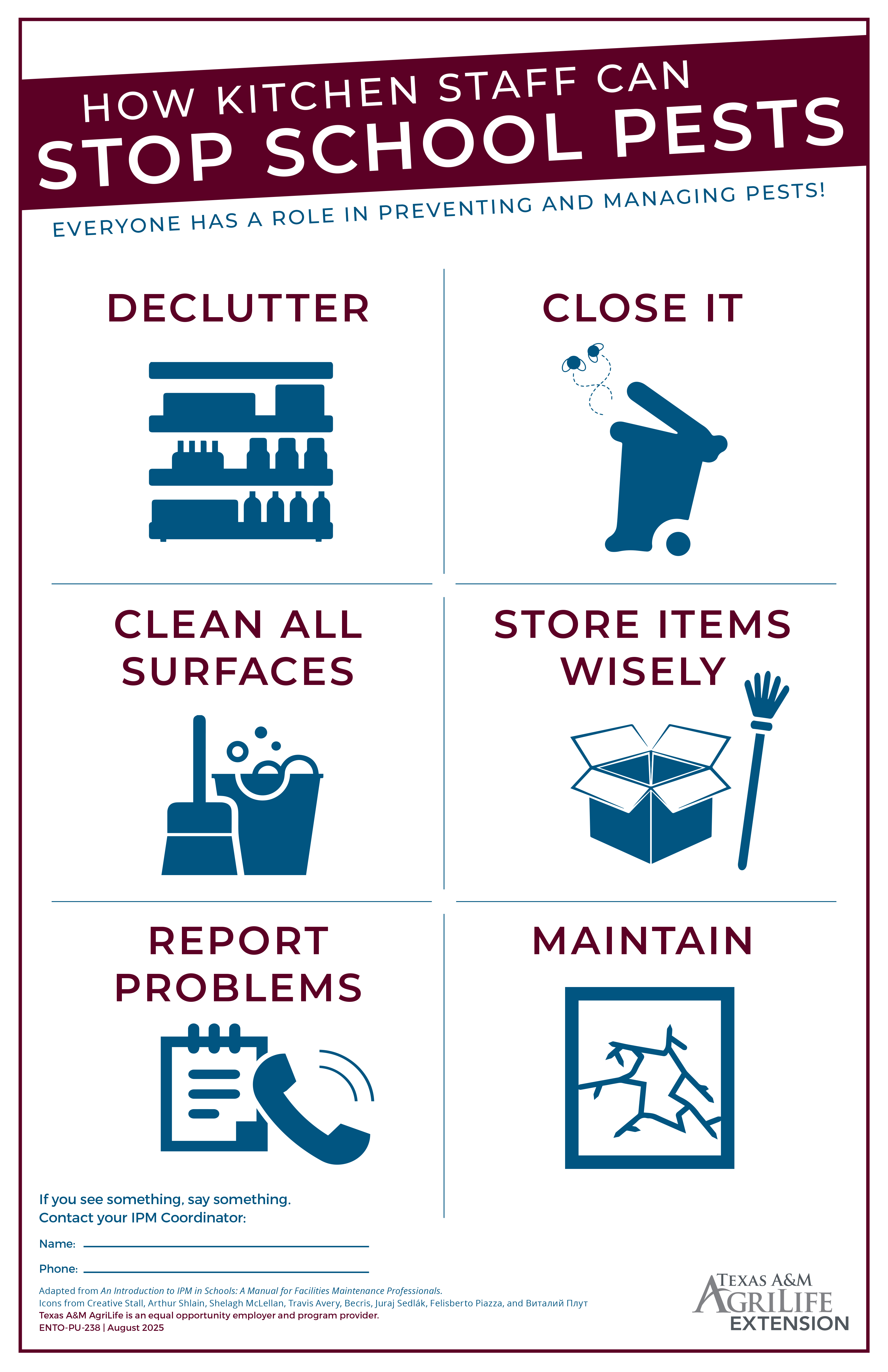 Kitchen Staff "Stop School Pests" IPM Poster | Publications | AgriLife ...