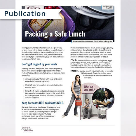 Packing a Safe Lunch | Publications | AgriLife Learn
