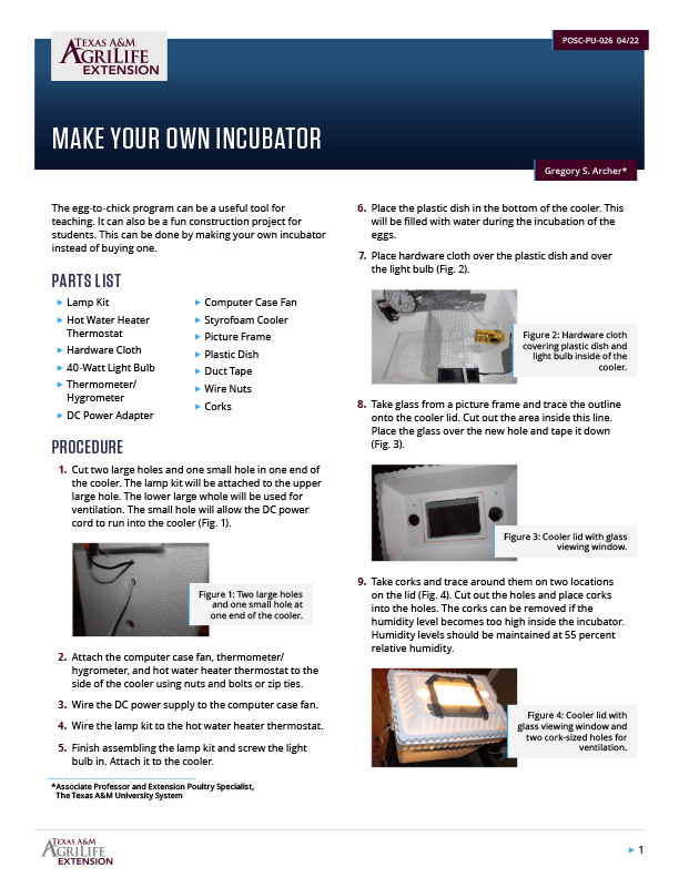 Make Your Own Incubator | Publications | AgriLife Learn