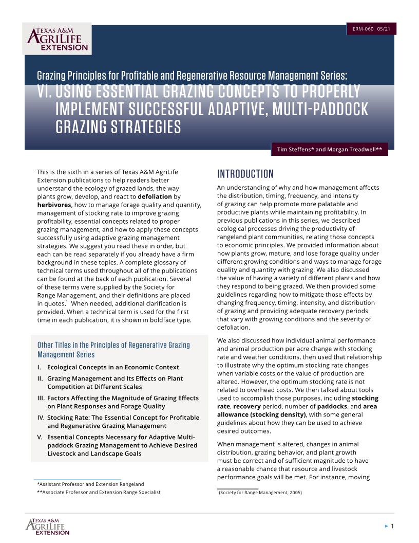 Grazing Principles for Profitable and Regenerative Resource Management ...