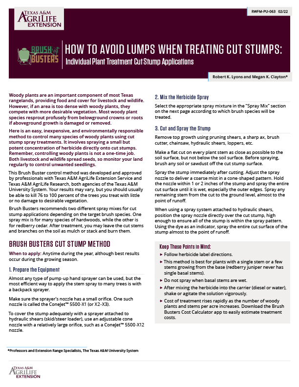 How to Avoid Lumps when Treating Cut Stumps: Individual Plant Treatment ...