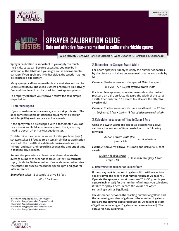Sprayer Calibration Guide: Safe and Effective Four-Step Method to ...