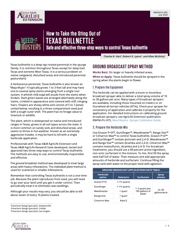 Weed Busters: How to Take the Sting Out of Texas Bull Nettle ...