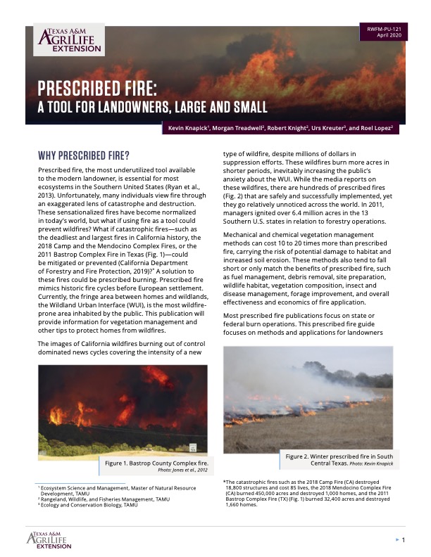 Prescribed Fire: A Tool for Landowners Large and Small | Publications ...