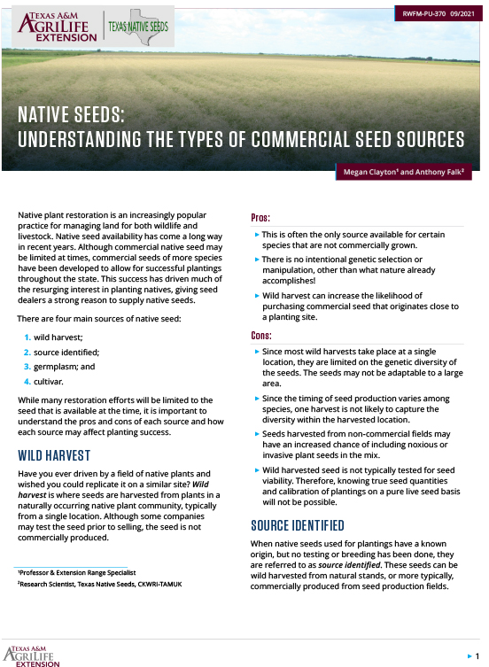 Native Seeds: Understanding the Types of Commercial Seed Sources ...
