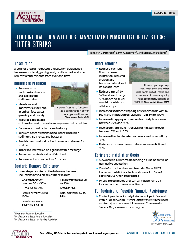 Reducing Bacteria with Best Management Practices for Livestock: Filter ...