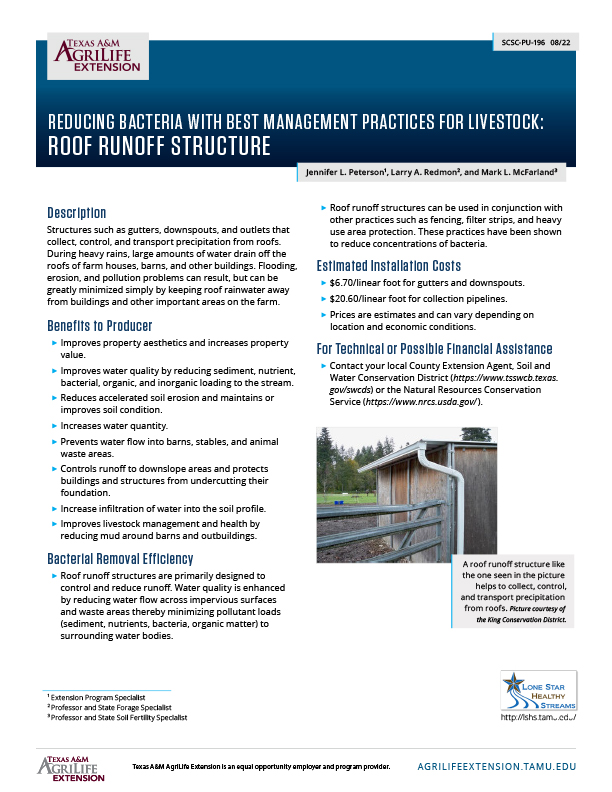 Reducing Bacteria with Best Management Practices for Livestock: Roof ...