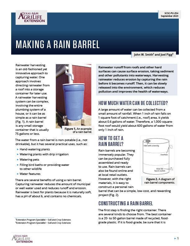 Making a Rain Barrel | Publications | AgriLife Learn